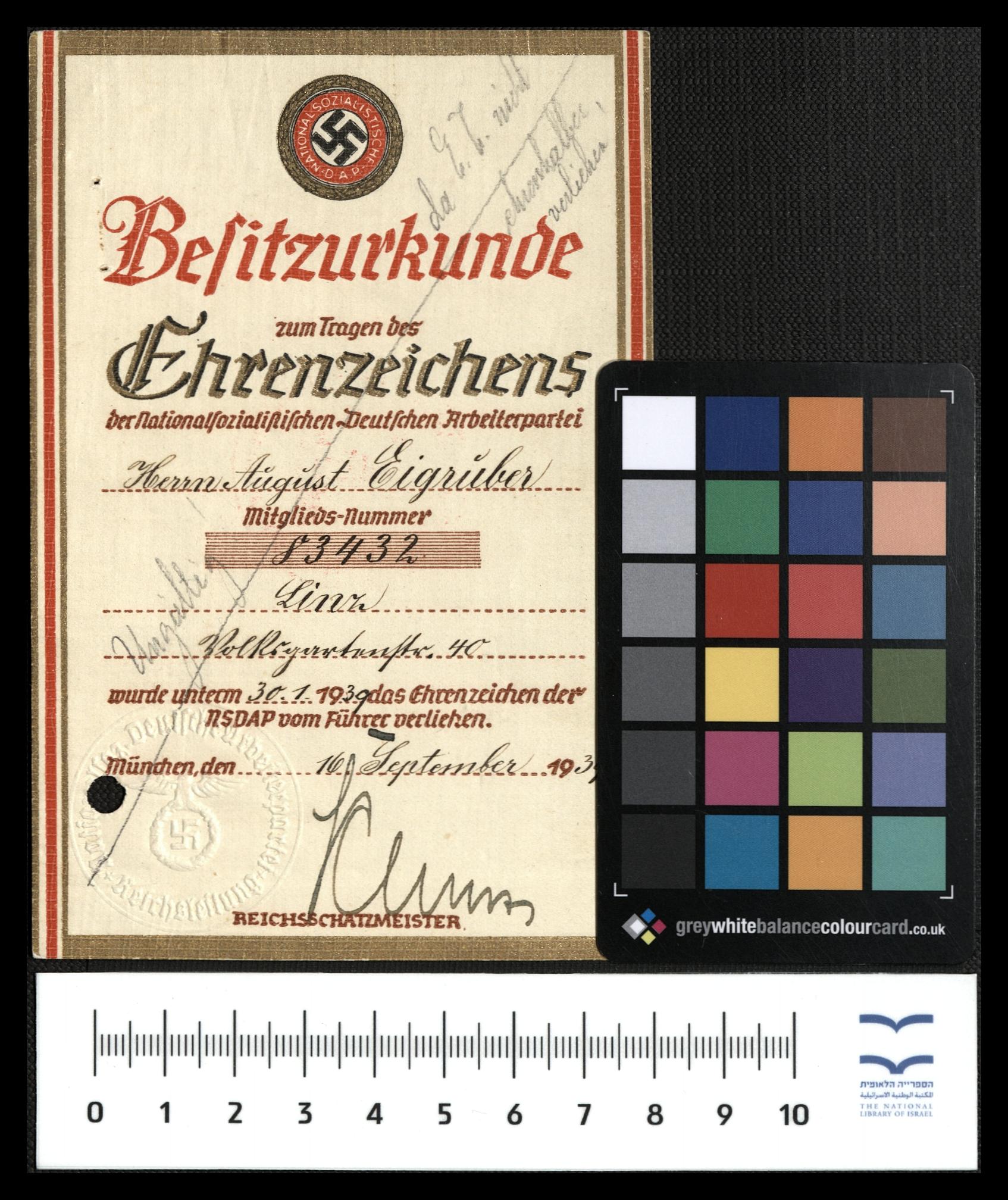 Nazi party award | item NNL_ARCHIVE_AL990034466080205171 | The National ...