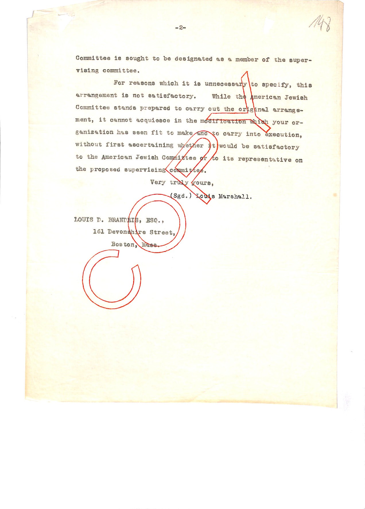Correspondence on "Kehillah" matters with: Louis Marshall as well as on ...